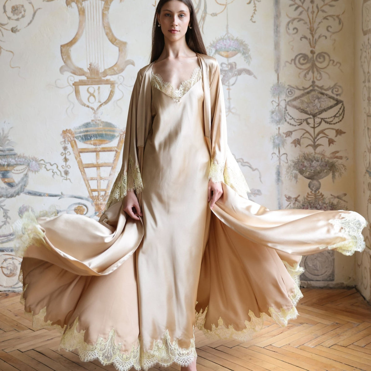 Satin Robe and Nightgown Set, Sexy Robe, Satin Robe, Robe – KÂfemme
