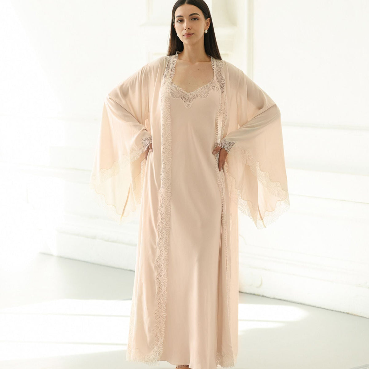 Cotton Robe and Nightgown Set, Cotton Robe, Robe for Women – KÂfemme